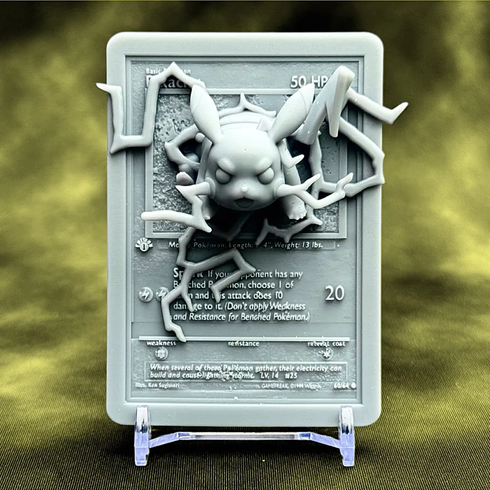 Pikachu 3D Printable Pokémon Card; Pokemon TCG - Free 3D Print Model ...