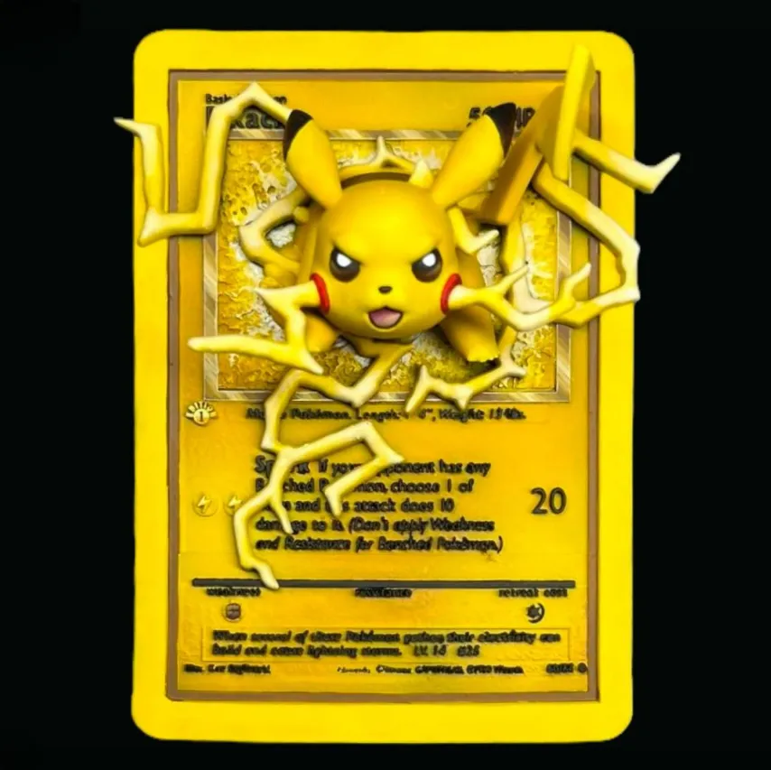 Pikachu 3D Printable Pokémon Card; Pokemon TCG - Free 3D Print Model ...