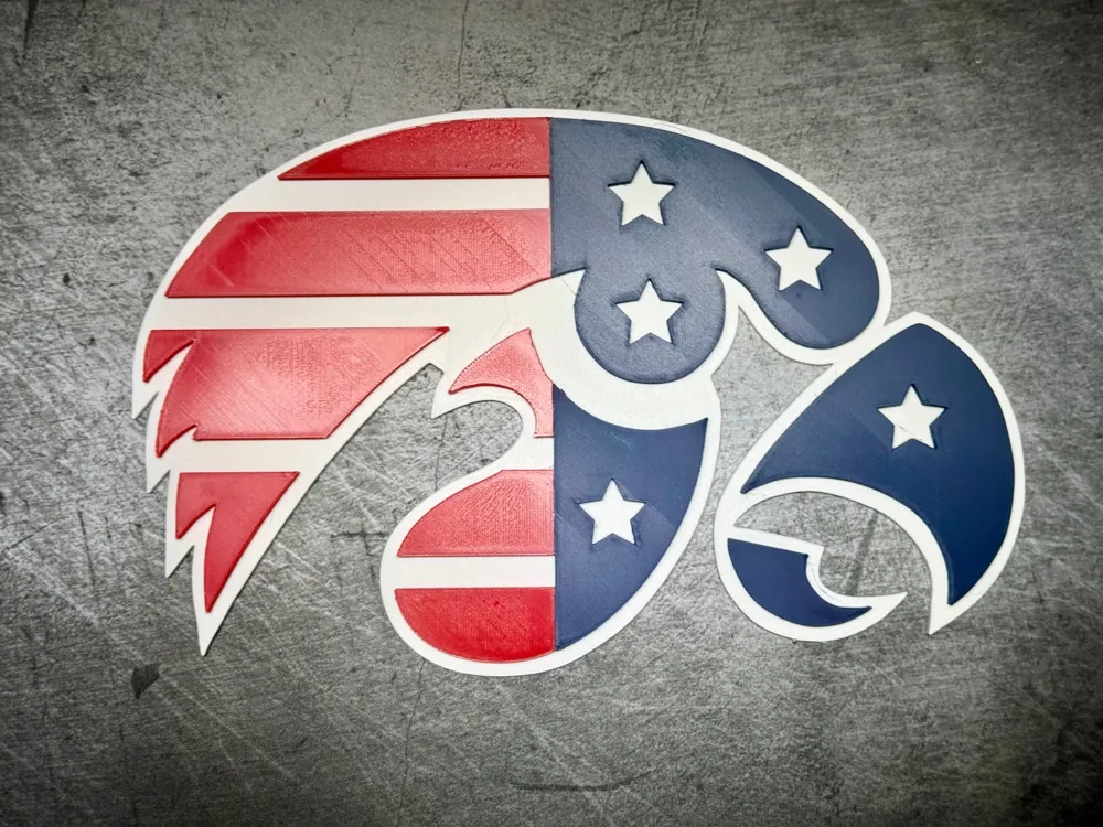 Iowa Hawkeye USA Logo von Wasko MakerWorld: Kostenlose 3D-Modelle ...
