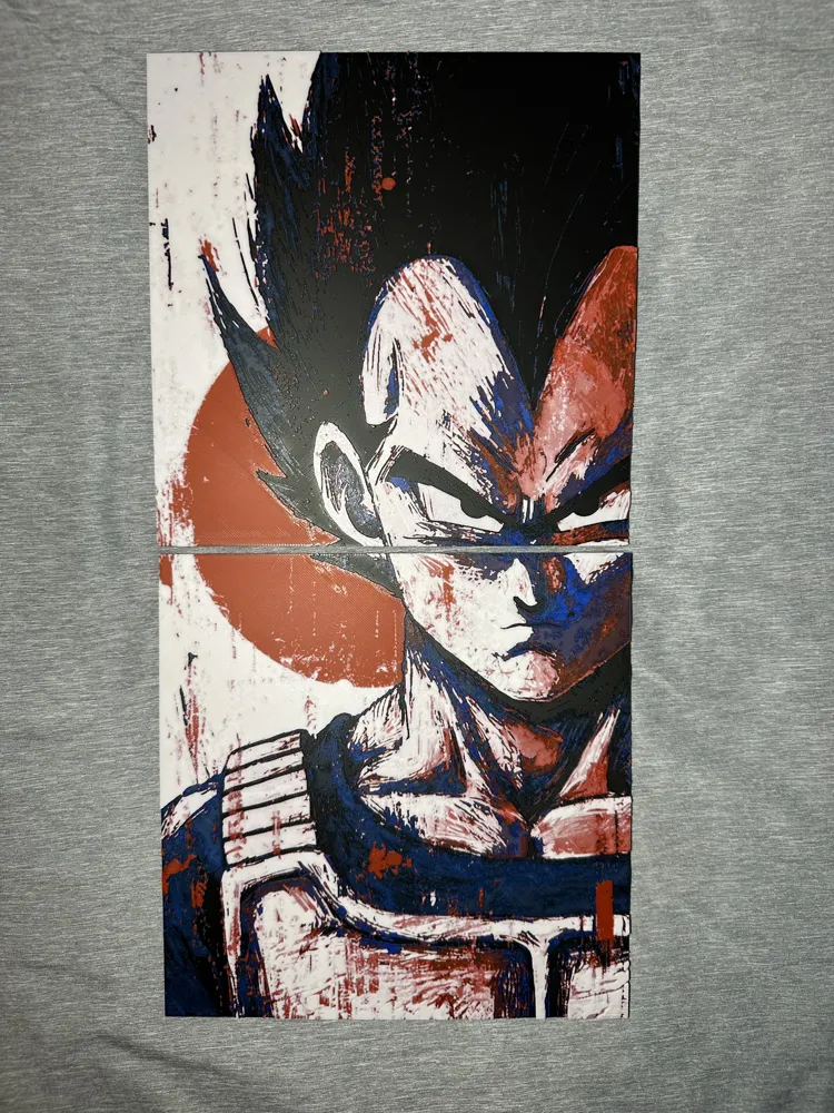 Vegeta 2-piece Hueforge - Free 3D Print Model - MakerWorld