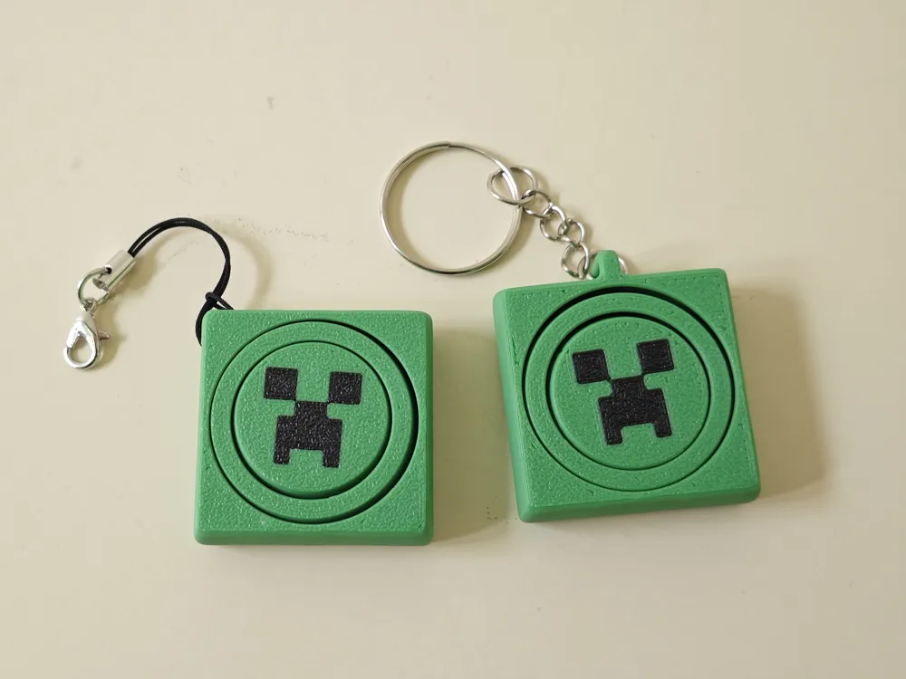 Minecraft Creeper Fidget Gyroscope Keychain - Free 3D Print Model ...