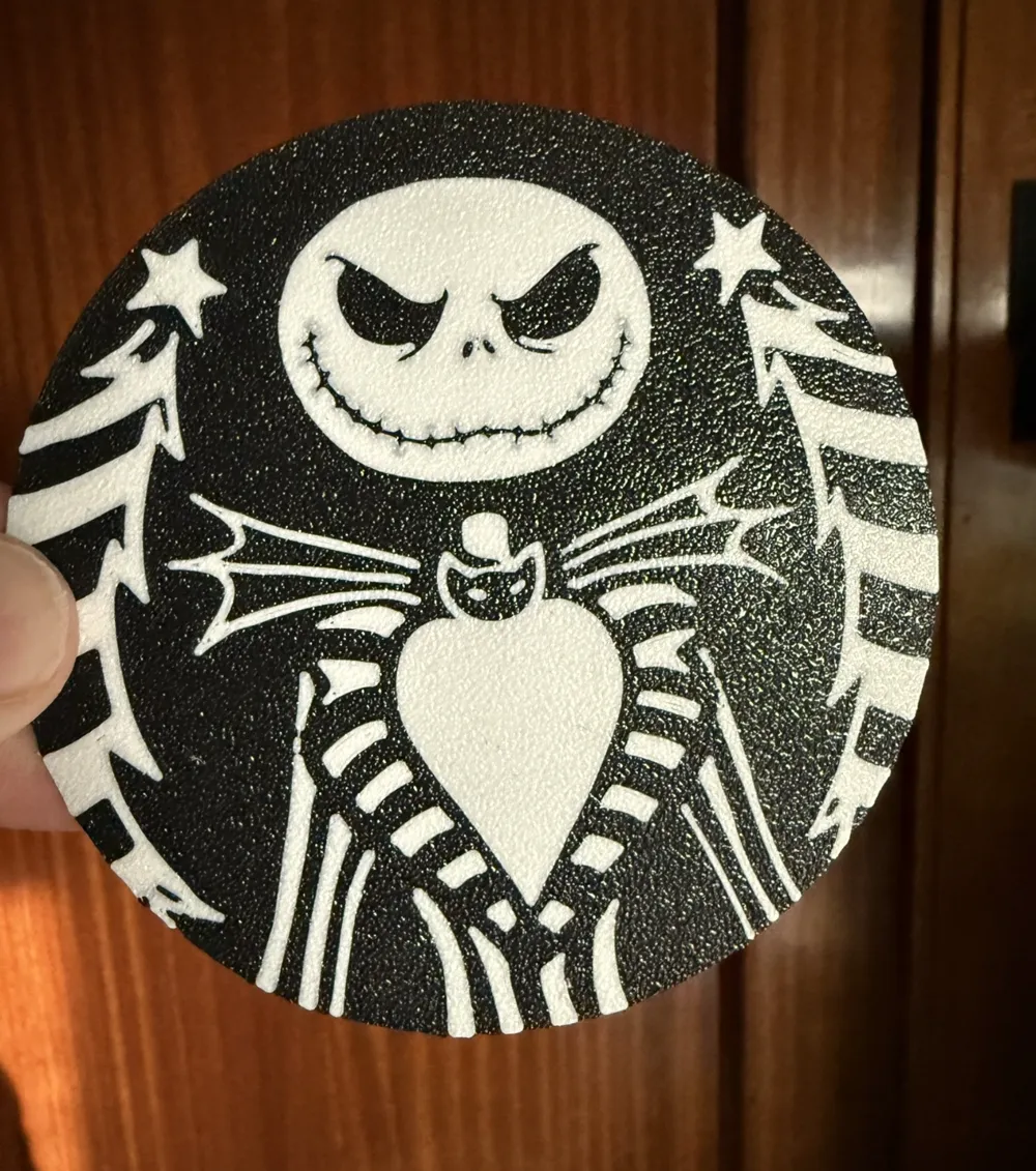 Coaster Jack Skellington 100x100 mm by Mysstra hueforge 3Dart - MakerWorld