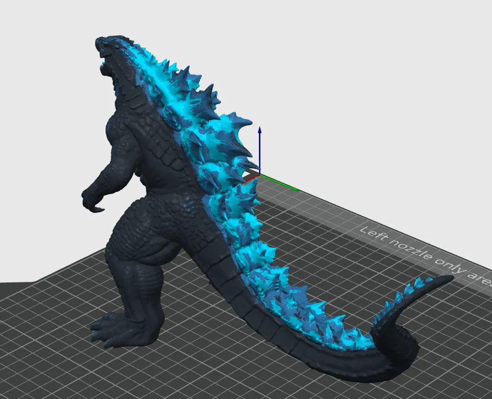 Blue Radiated Godzilla (3-Color Print With Glow) - Free 3D Print Model ...