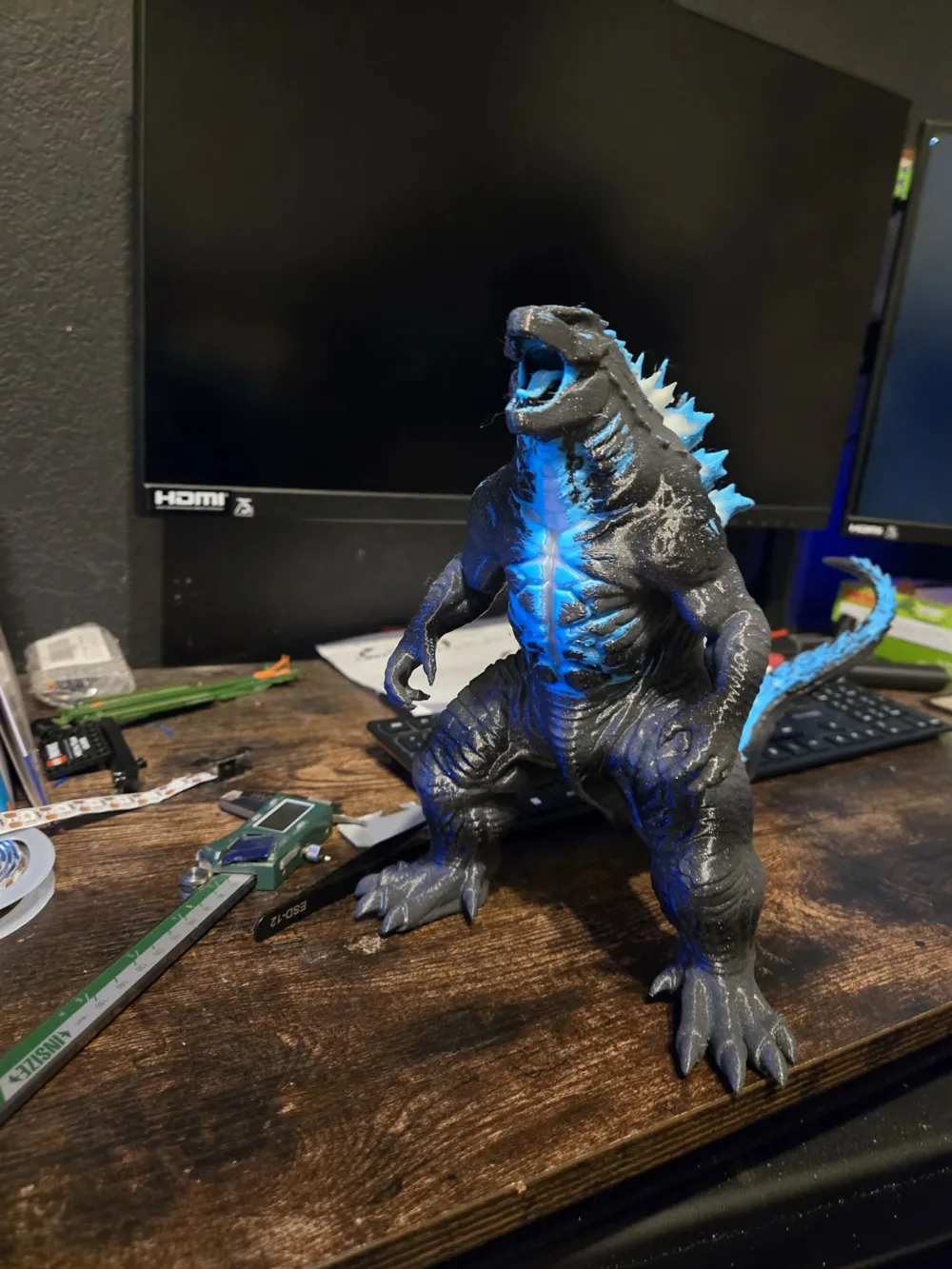 Godzilla Radiante Azul (Impresión de 3 colores con brillo) - Modelo de ...