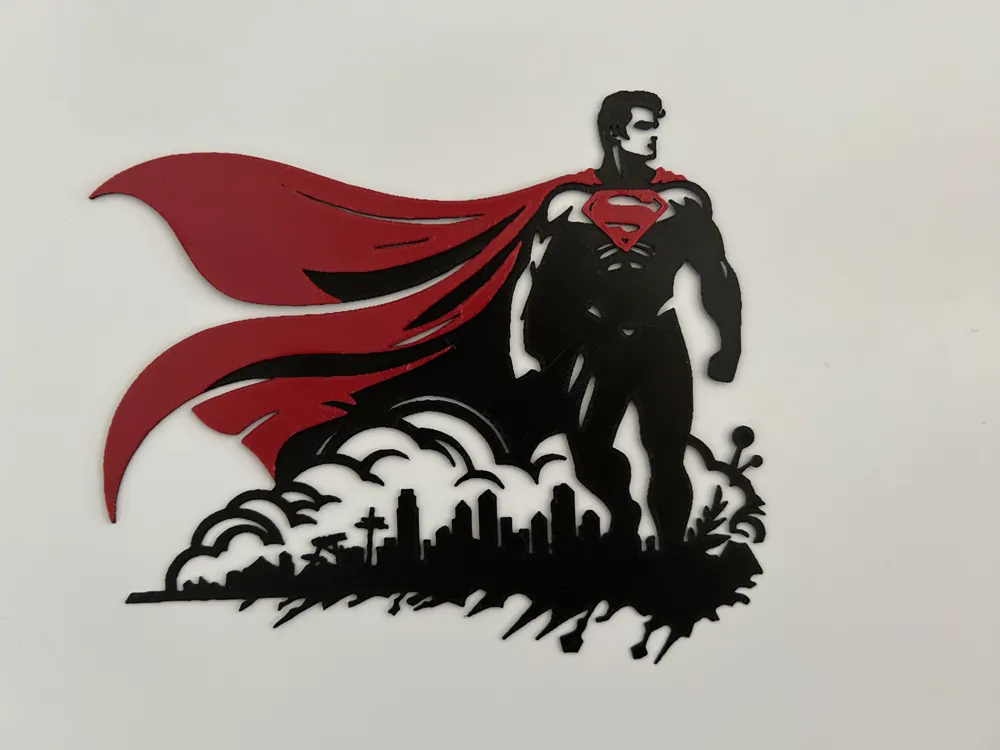 Superman 2D Art - City in background by CycloGoat - MakerWorld