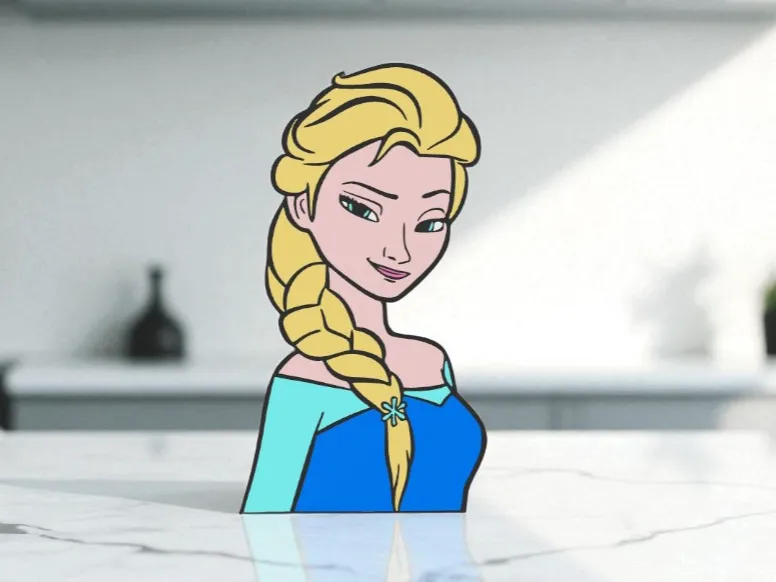 Disney Frozen Elsa 2D - Free 3D Print Model - MakerWorld