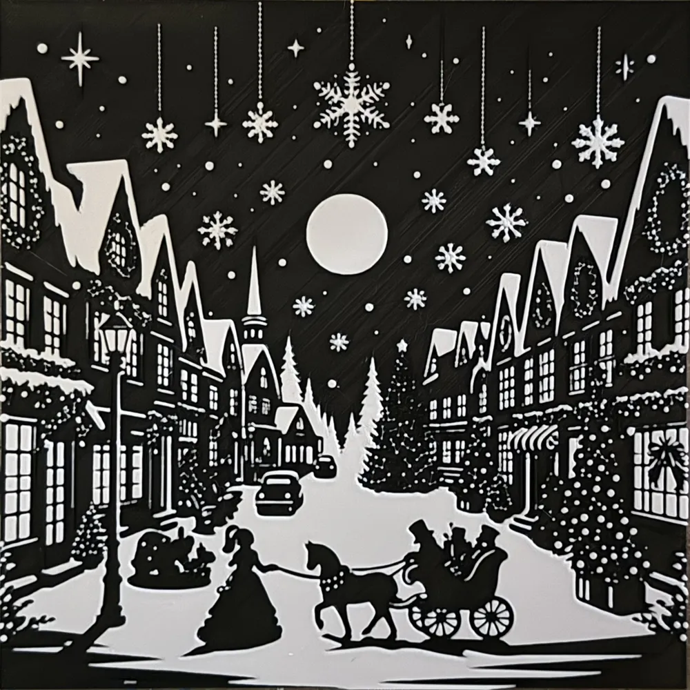 Christmas landscape 2 colors hueforge by Mysstra hueforge ...