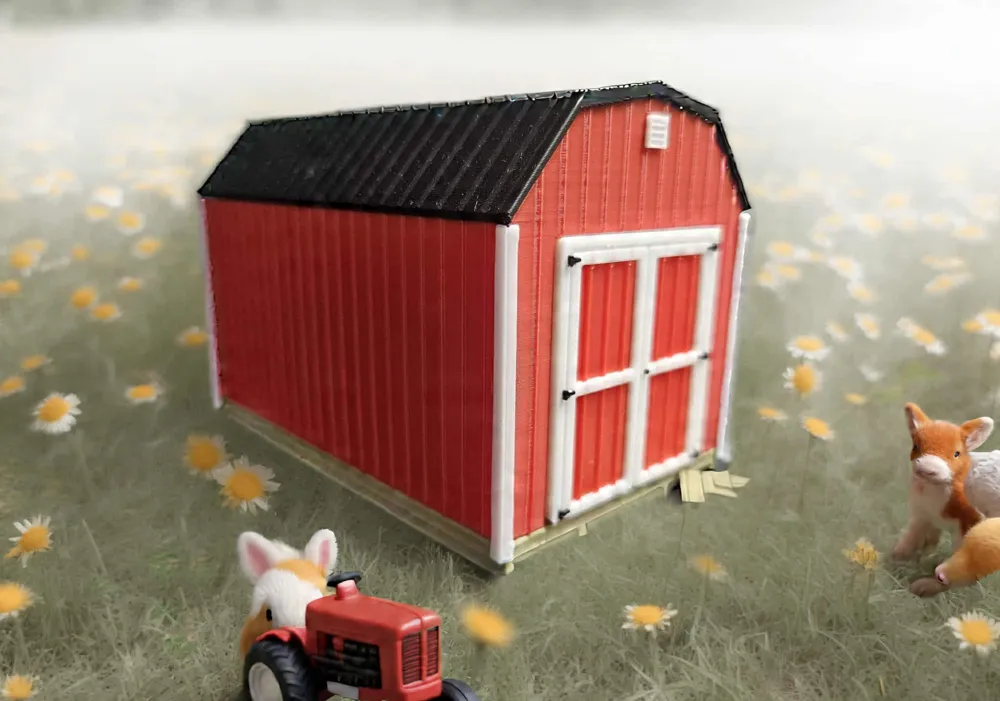 Red Farm Barn - Free 3D Print Model - MakerWorld