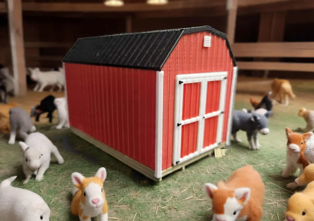 Red Farm Barn - Free 3D Print Model - MakerWorld