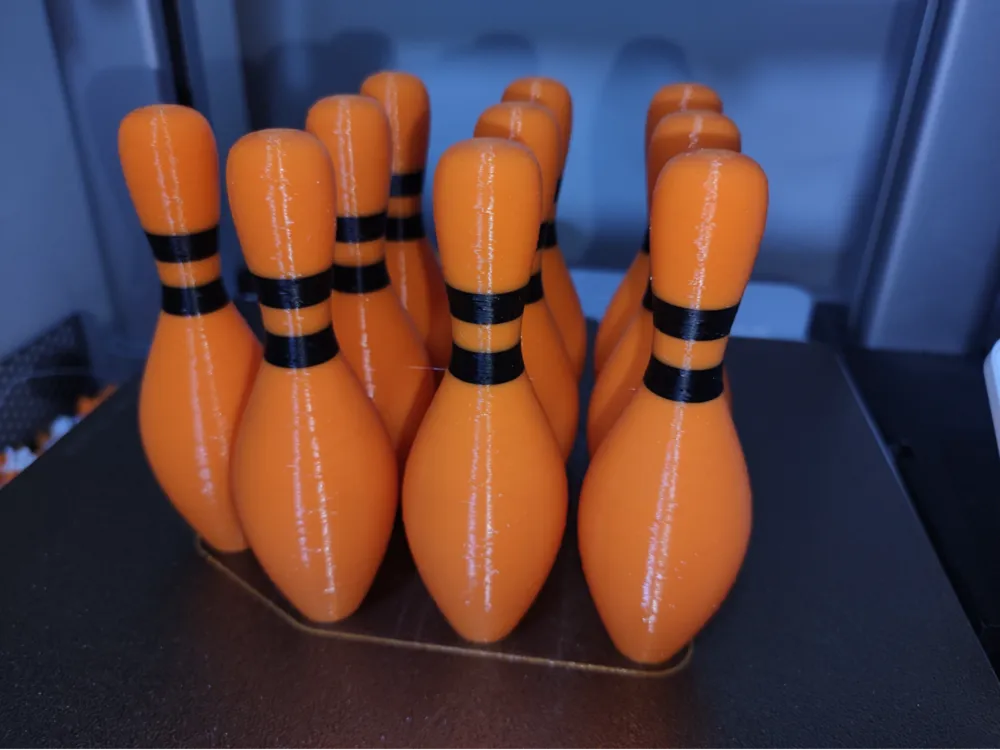 10 Mini Bowling Pins + Pin Setup Sheet, no AMS by A3DP - MakerWorld