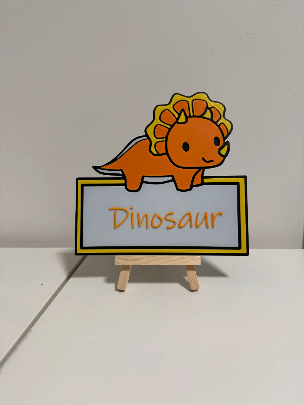 Dinosaur name plate triceratops customisable by Nerdherderz MakerWorld ...