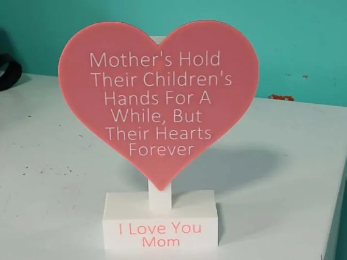 Mom Heart Sign - Free 3D Print Model - MakerWorld