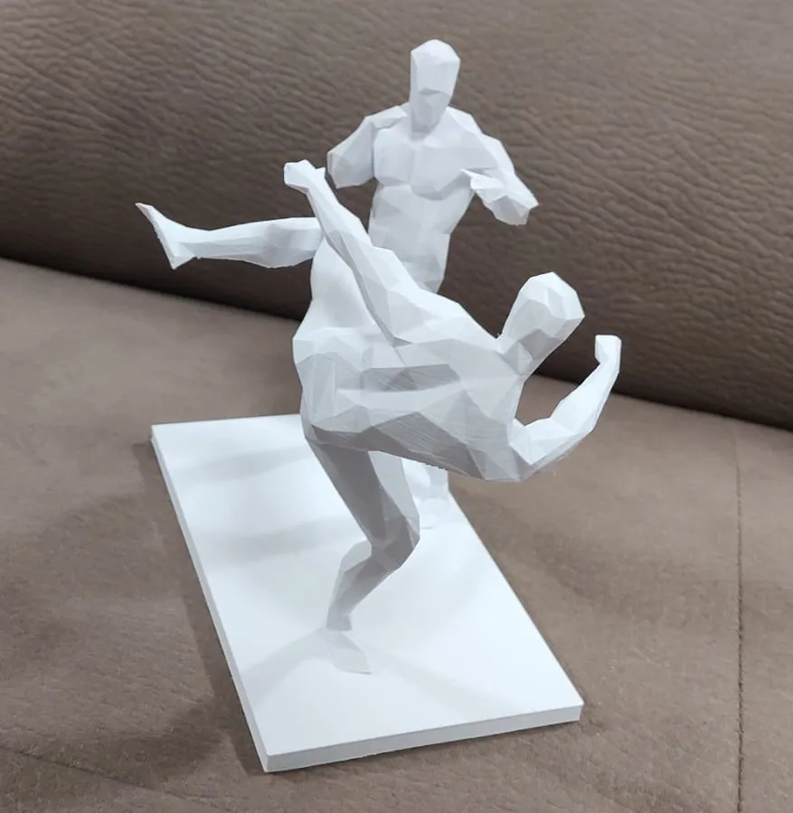 Low-poly men in karate combat by Alberto_Rain - MakerWorld