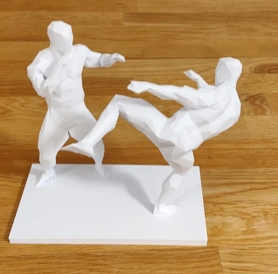 Low-poly men in karate combat by Alberto_Rain - MakerWorld