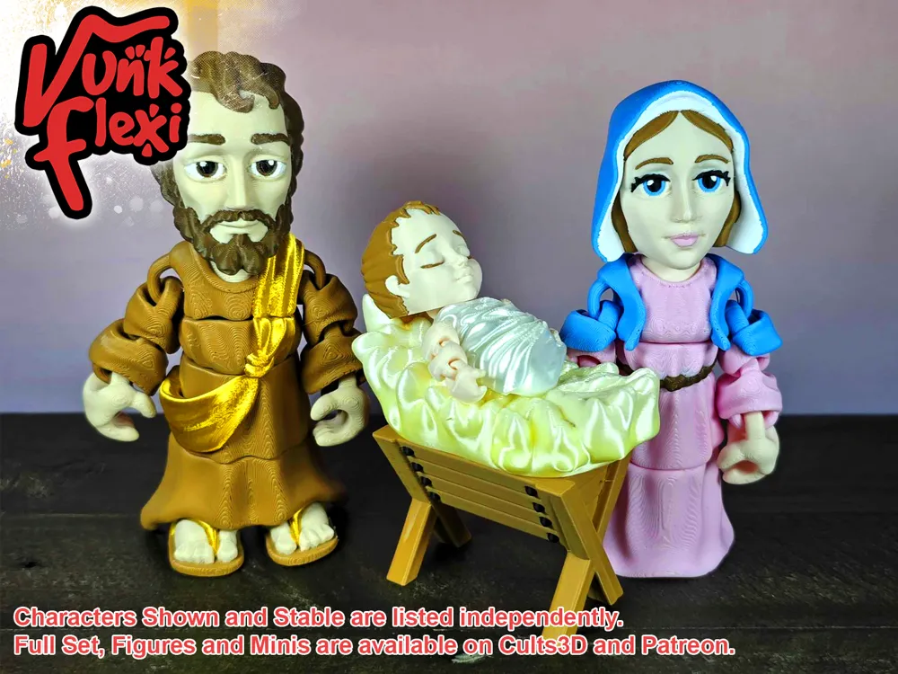 Nativity Baby Jesus MultiColor Flexi PrintInPlace - Free 3D Print Model ...