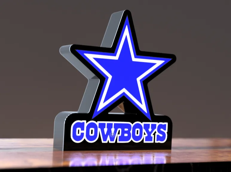 Cowboys LED Lightbox by MFDesigns3D - MakerWorld