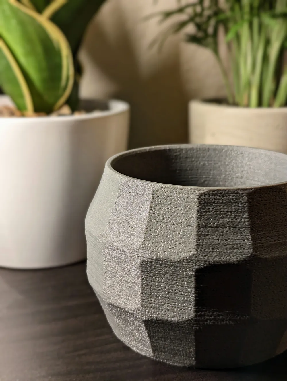 Geometric Curved Planter with Drainage Holes by Jordan Proctor Designs ...