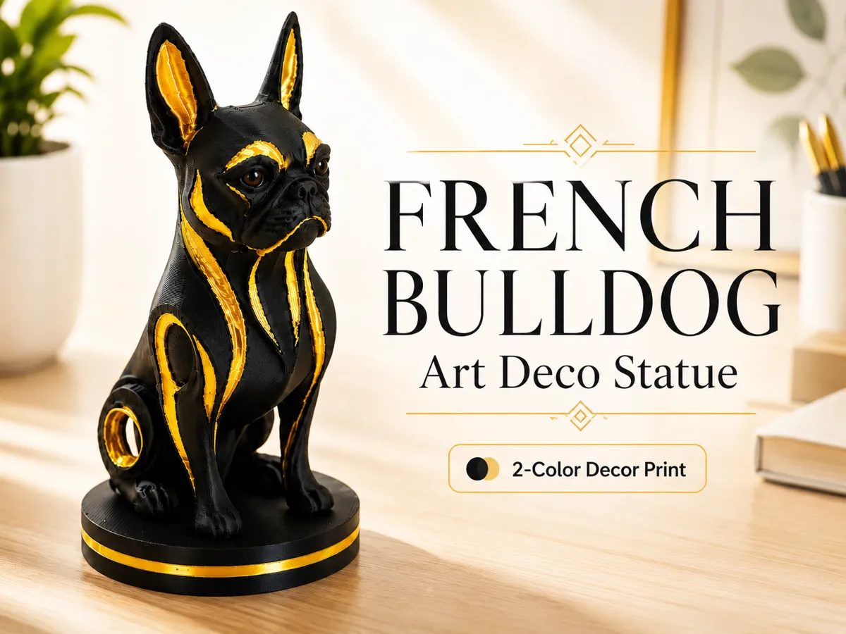 Elegant French Bulldog Art Deco Sculpture / Statue - Free 3D Print ...