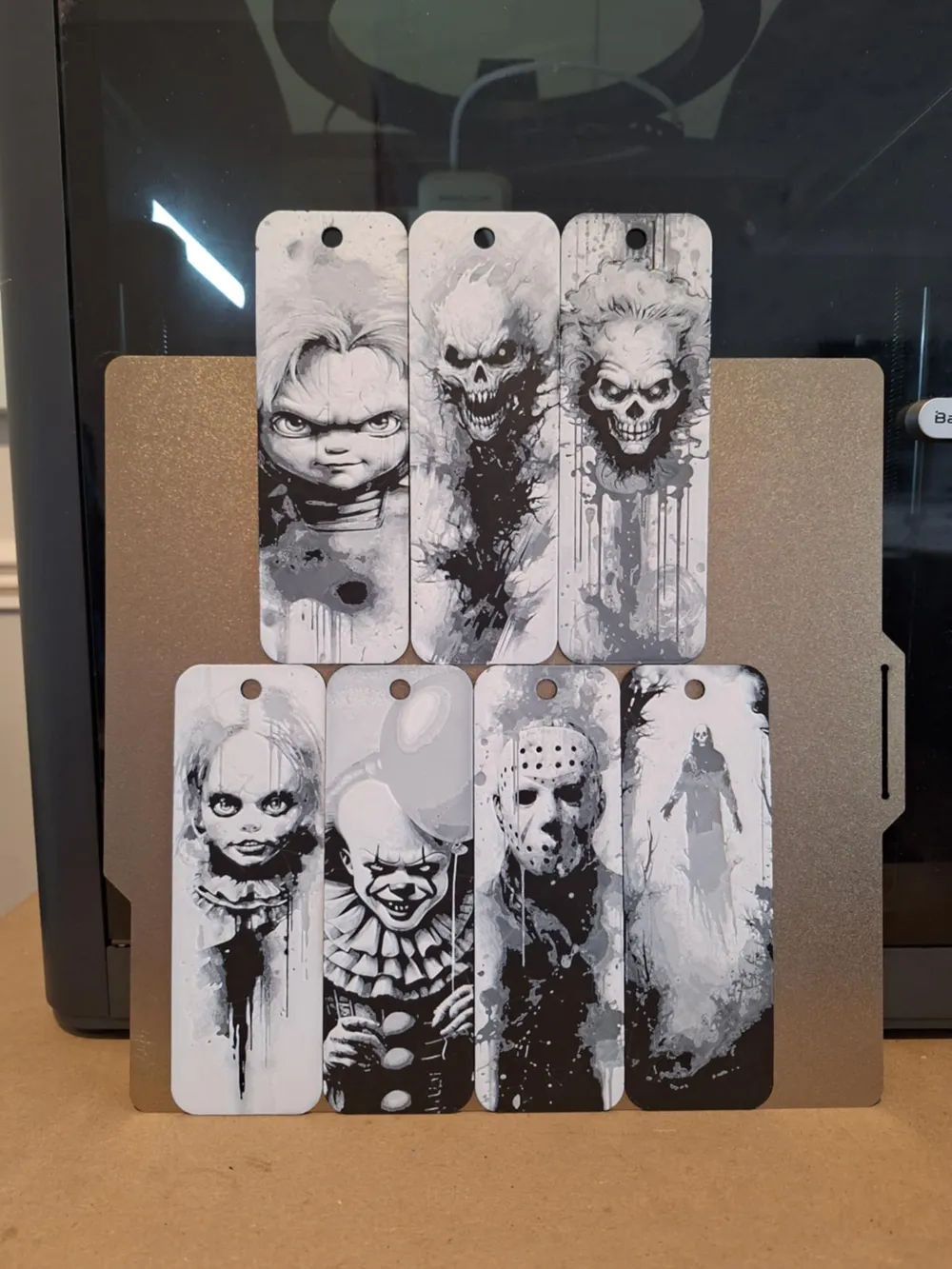Set of 7 Horror bookmarks - 2 colours - Free 3D Print Model - MakerWorld