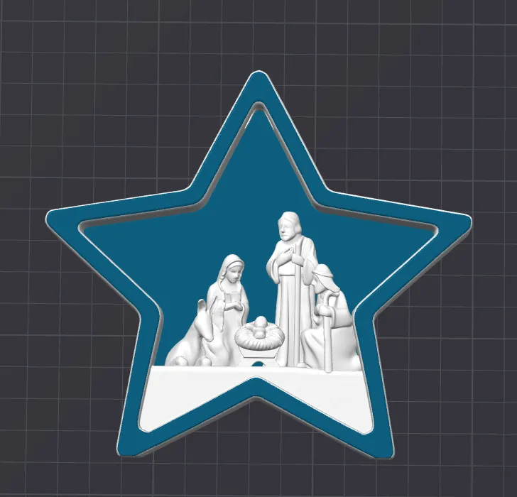 Christmas Nativity Star Ornament - Free 3D Print Model - MakerWorld