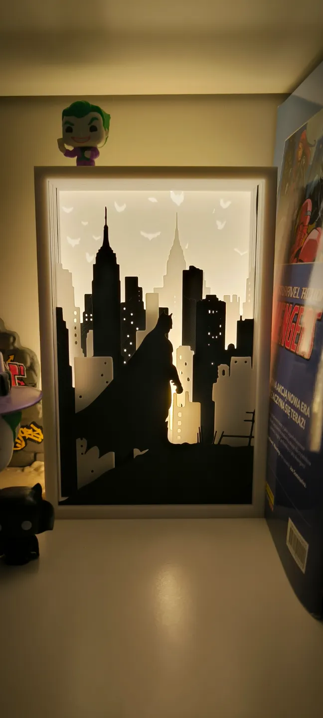 Batman Gotham City DC Comics Shadow Box Lamp - Free 3D Print Model ...