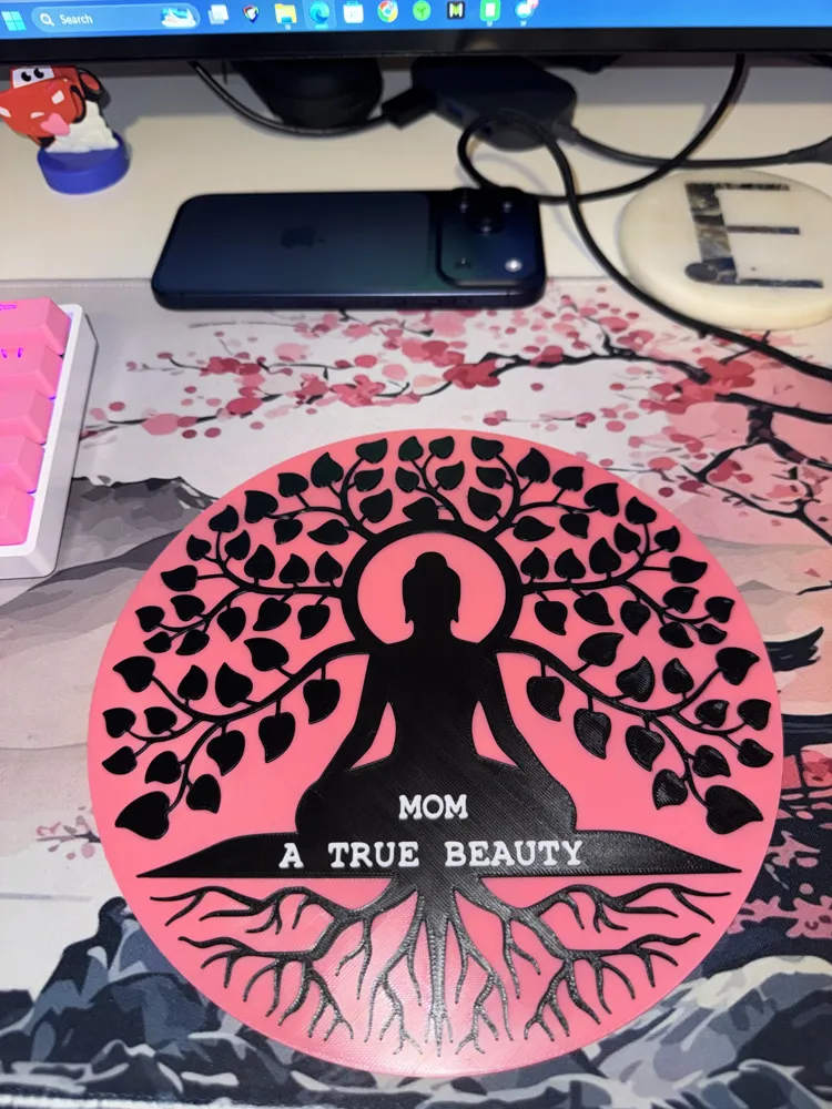 “Mom – A True Beauty” 3D Printed Wall Art - Free 3D Print Model ...