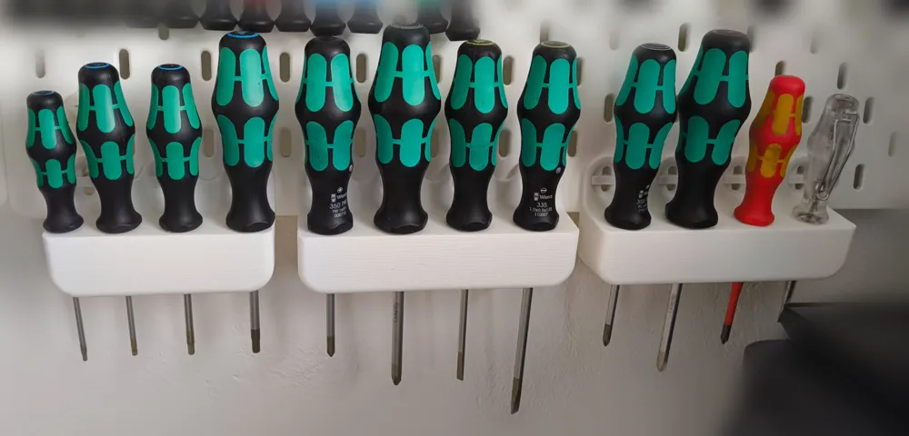 wera philips/flathead holder SKADIS t-clip system by samulskiMakerWorld: Download Free 3D Models