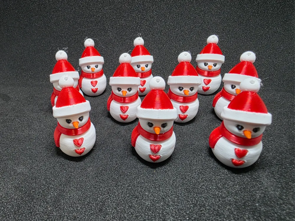 Cute Christmas Snowman Keychain / Ornament by Chiodoz3D MakerWorld ...