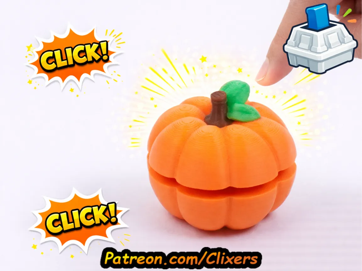 Pumpkin Clicker Cute Fidget Toy - Free 3D Print Model - MakerWorld