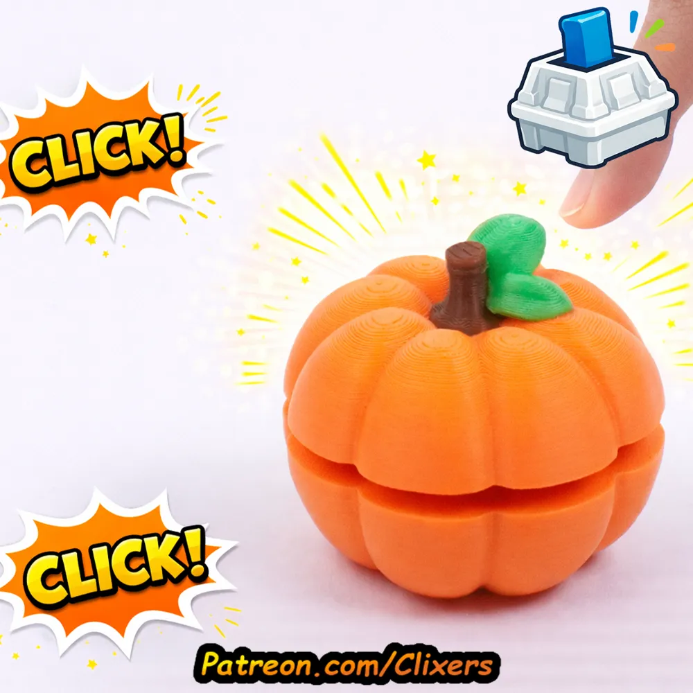 Pumpkin Clicker Cute Fidget Toy - Free 3D Print Model - MakerWorld