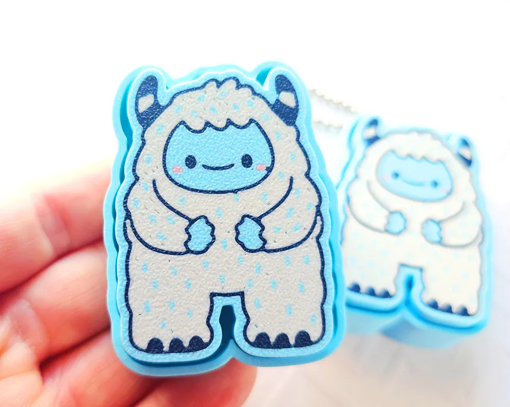 Yeti Clicker/Keychain Double Sided - Free 3D Print Model - MakerWorld