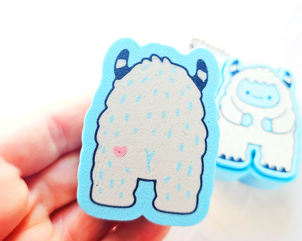 Yeti Clicker/Keychain Double Sided - Free 3D Print Model - MakerWorld