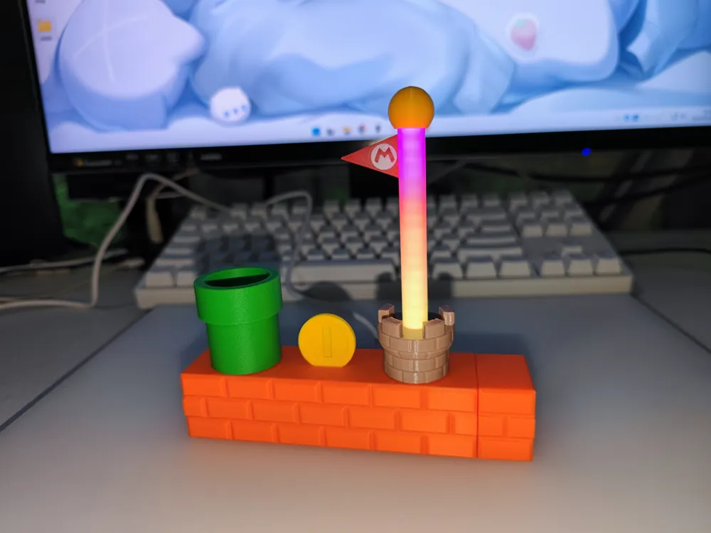 Super Mario Goal Pole RGB 超级马里奥旗杆灯条 NKRGB by 萝卜兔Robit - MakerWorld