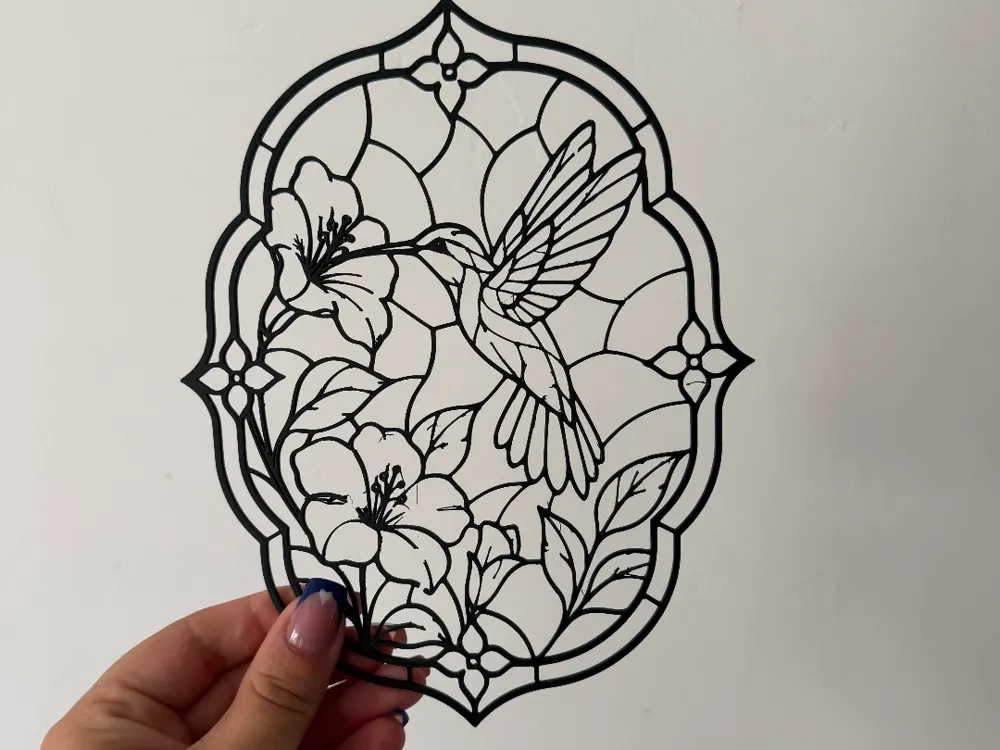 Stained glass effect wall decoration - Bird - Free 3D Print Model ...