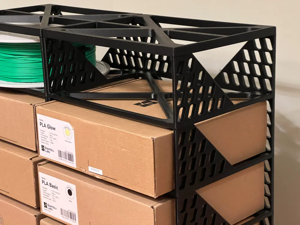 Filament storage stack Bambu boxes stackable trays by SY3D MakerWorld: Download Free 3D Models