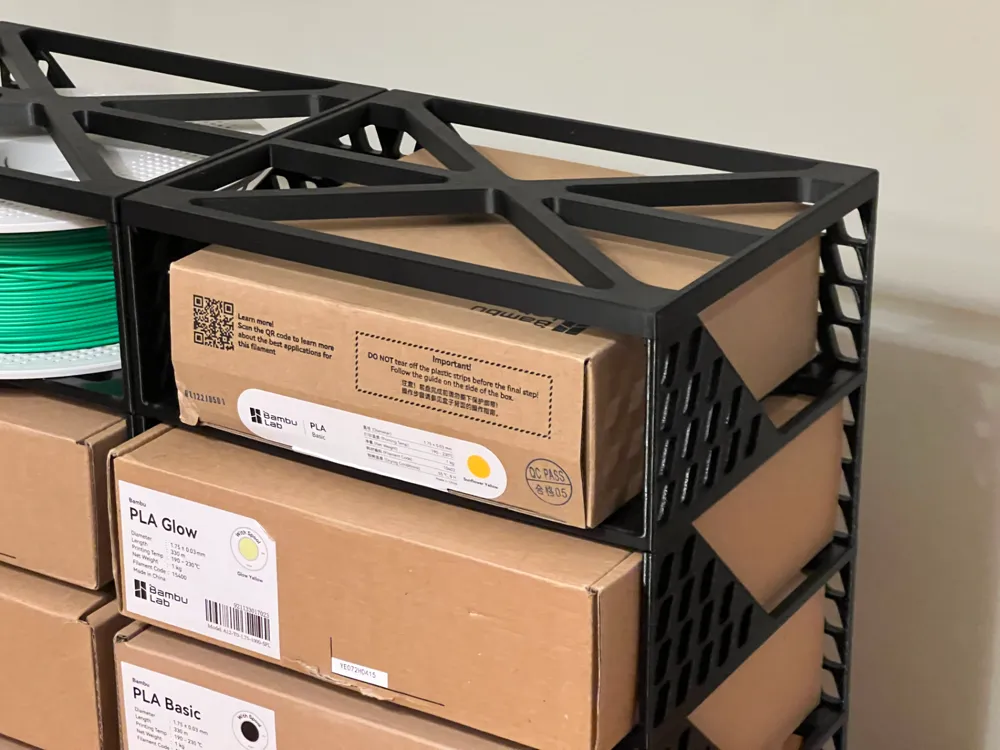 Filament storage stack Bambu boxes stackable trays by SY3D MakerWorld: Download Free 3D Models