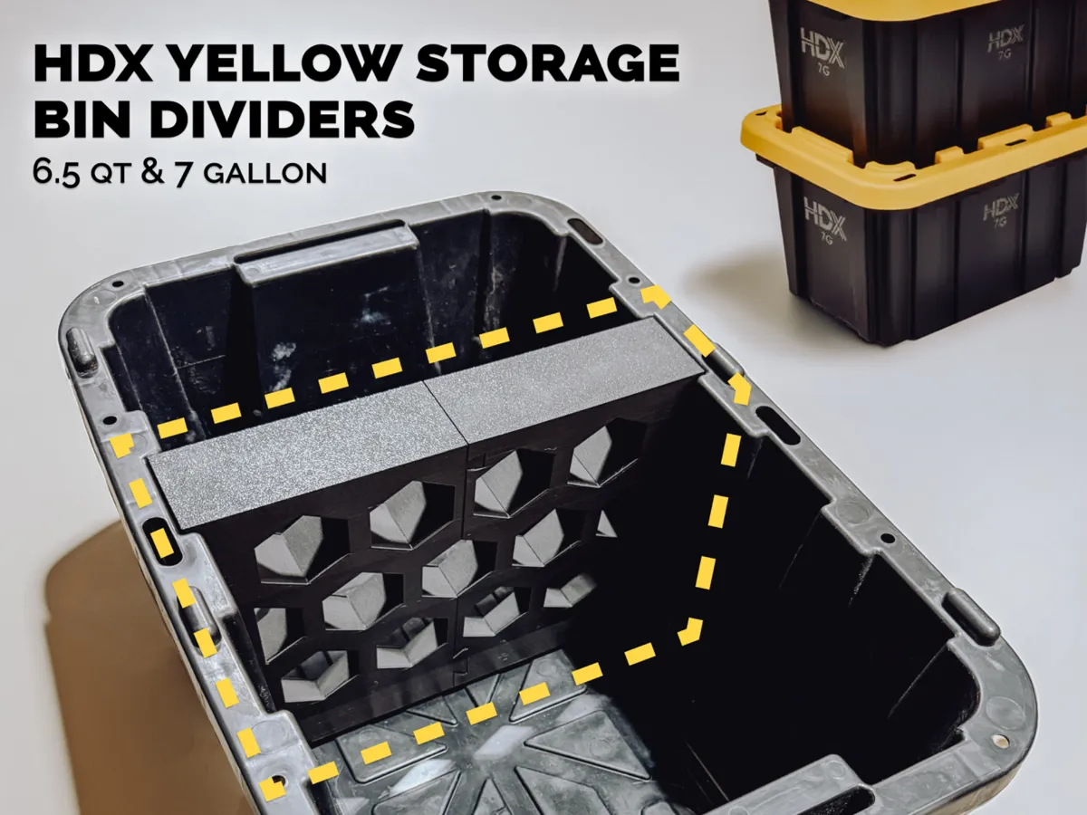 HDX Yellow Storage Bin/Tote Dividers - Free 3D Print Model - MakerWorld