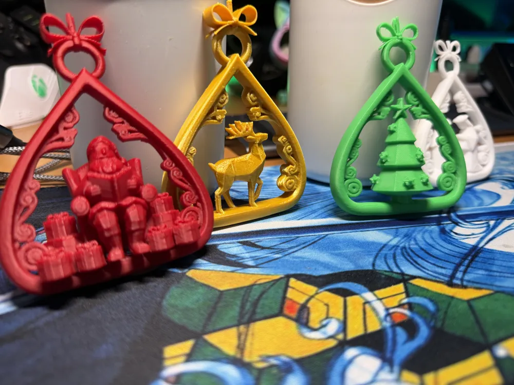 Christmas Teardrop Ornaments (4 Models) by Losco Makes MakerWorld: Download Free 3D Models