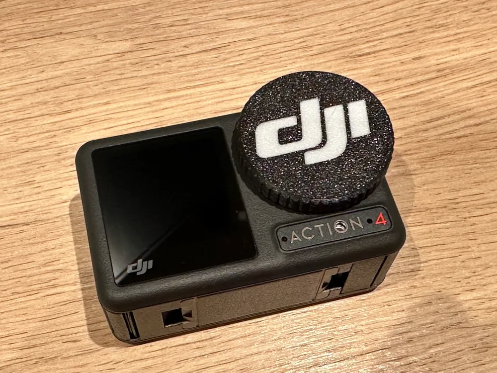 DJI Osmo Action 4 lens cap with logo - Free 3D Print Model - MakerWorld