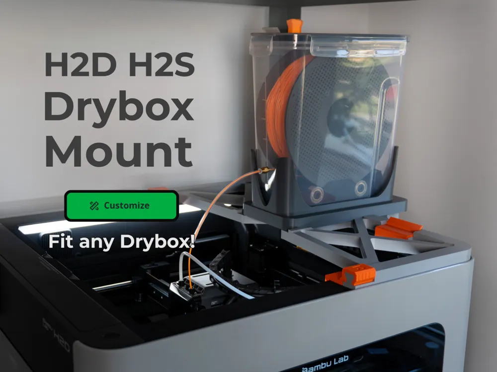 Drybox/Polydryer Top Mount for H2D and H2S by Henryk MakerWorld: Download Free 3D Models