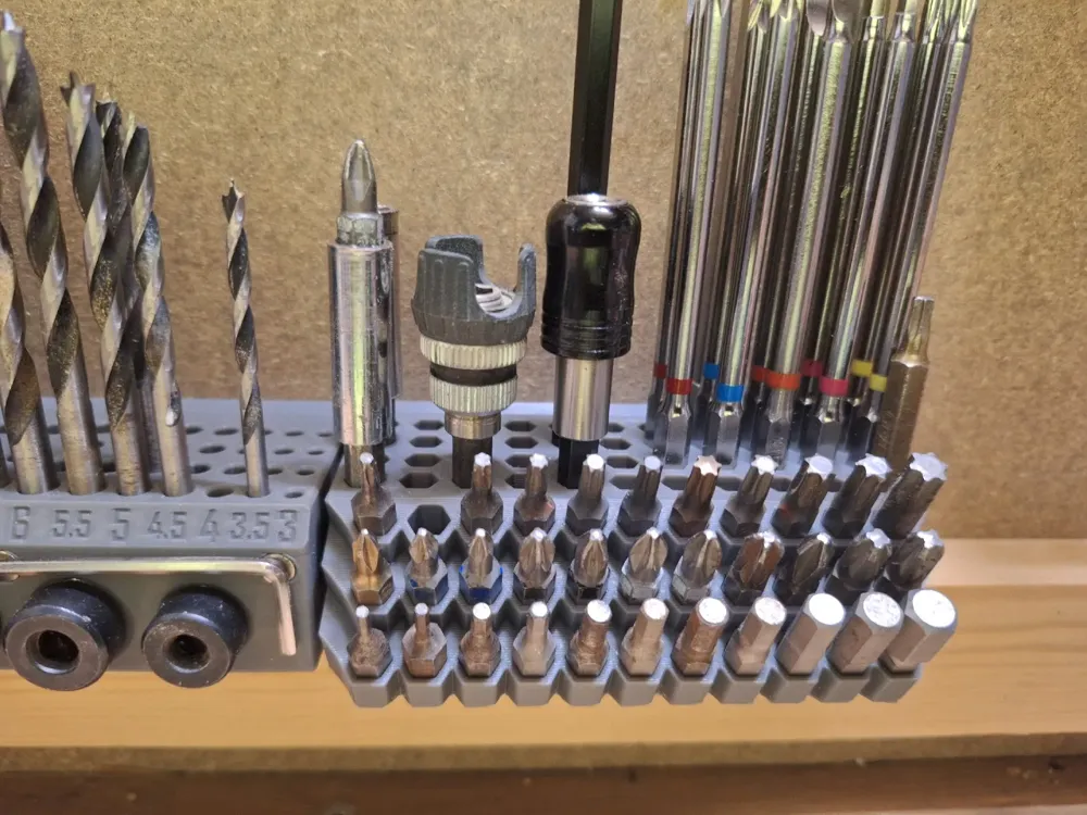 Detachable drill and hex bit holders by Friis MakerWorld: Download Free 3D Models