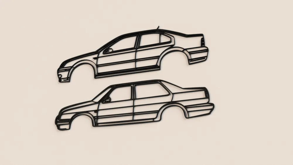 VW Jetta Models 2D wall art decor - Free 3D Print Model - MakerWorld