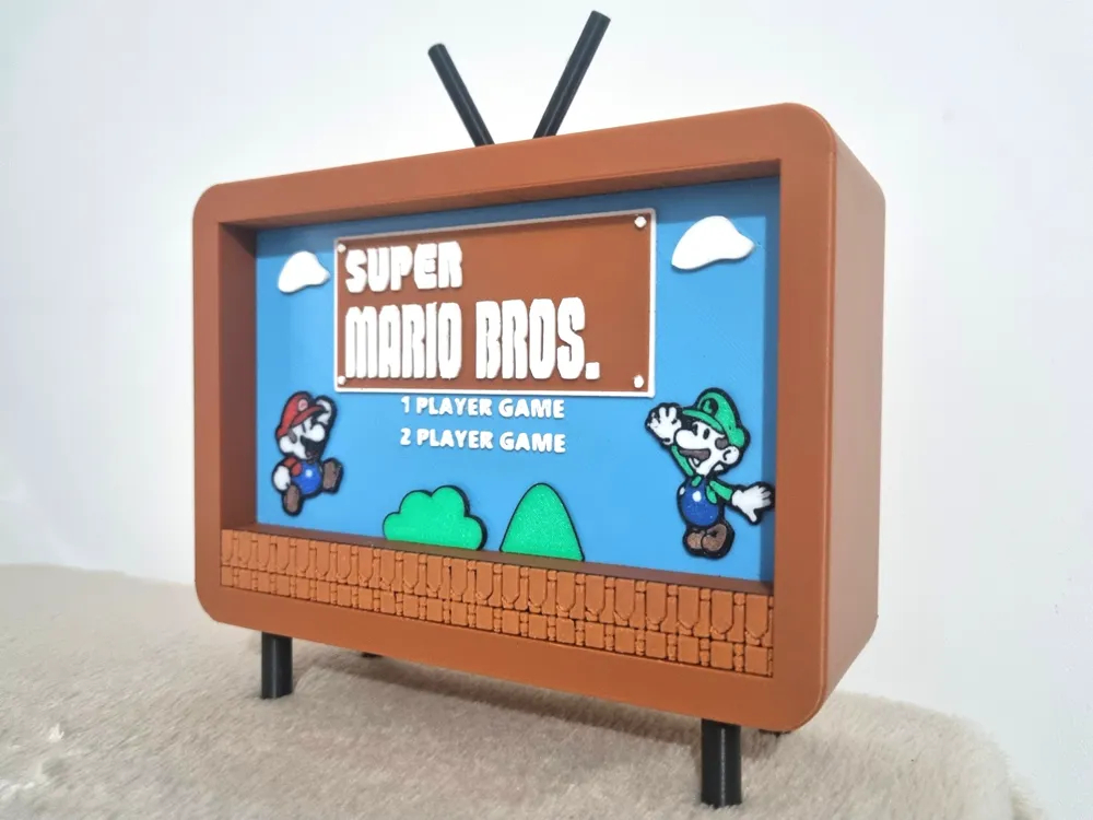 Super Mario Bros Coin Bank / Retro TV - Free 3D Print Model - MakerWorld