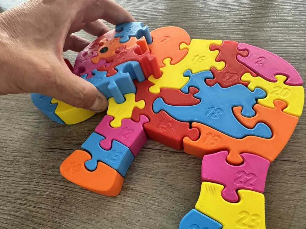 elephant Puzzle 3years - Free 3D Print Model - MakerWorld