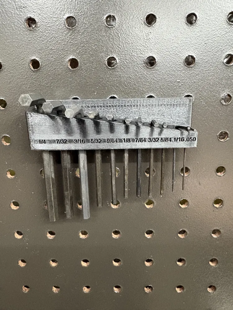 Pegboard SAE Hex Key Holder | Multi-Color Labels - Free 3D Print Model ...