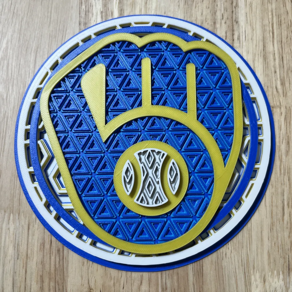 Milwaukee Brewers Dimensional Mosaic - Free 3D Print Model - MakerWorld