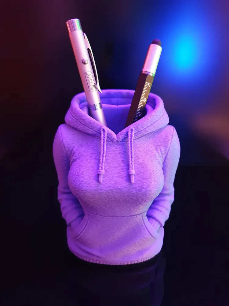 Female Hoodie Desk-Organizer XS - Free 3D Print Model - MakerWorld