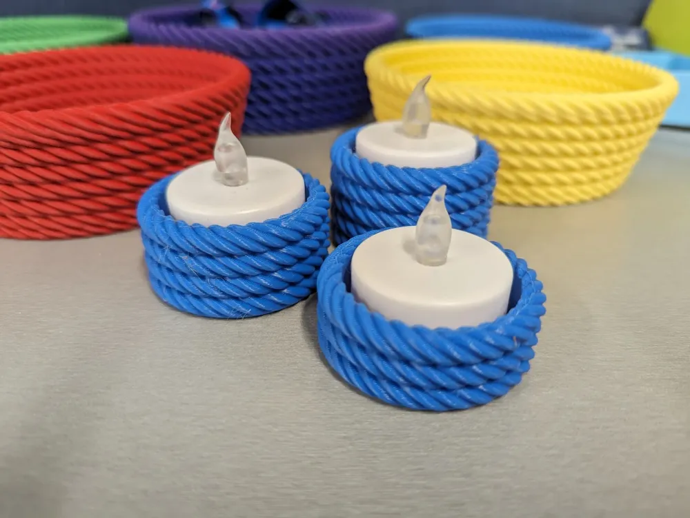 Rope Tea Light Holders by JamesThePrinter MakerWorld: Download Free 3D Models