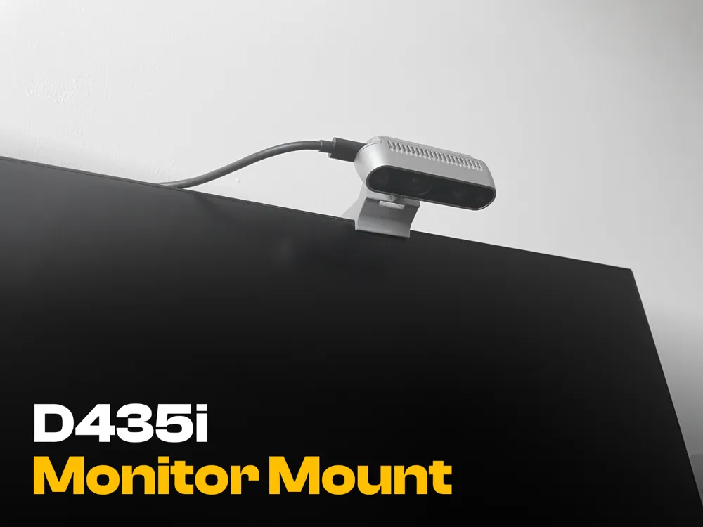 RealSense D435 / D435i Over-Monitor Top-Down Mount - Free 3D Print ...