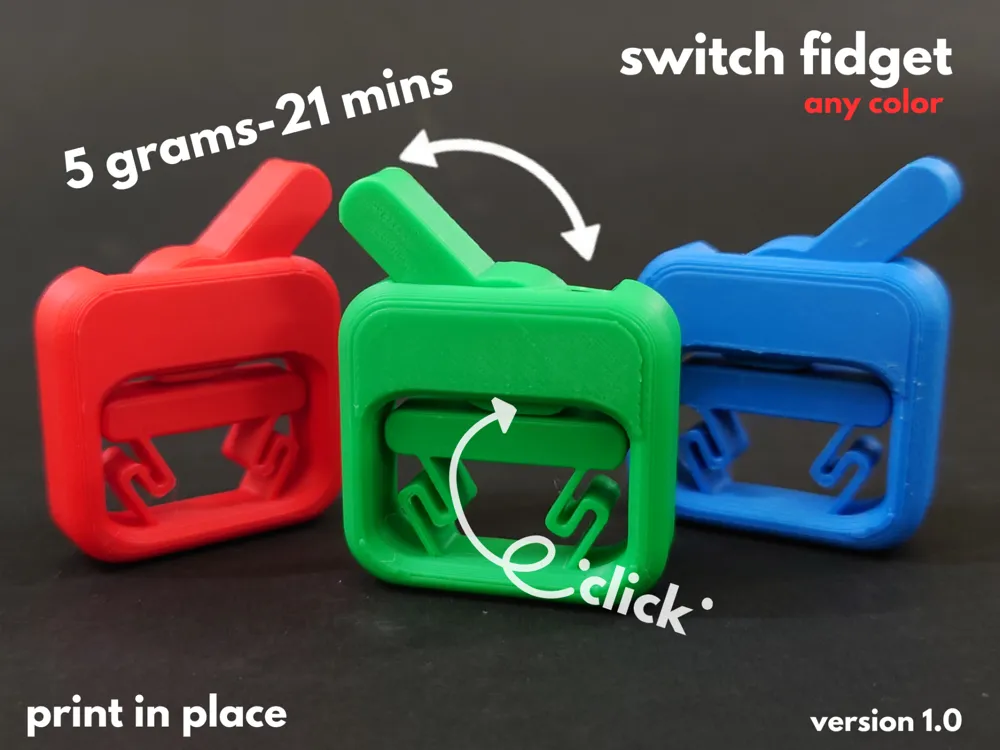 Print-in-Place Fidget Switch - Free 3D Print Model - MakerWorld
